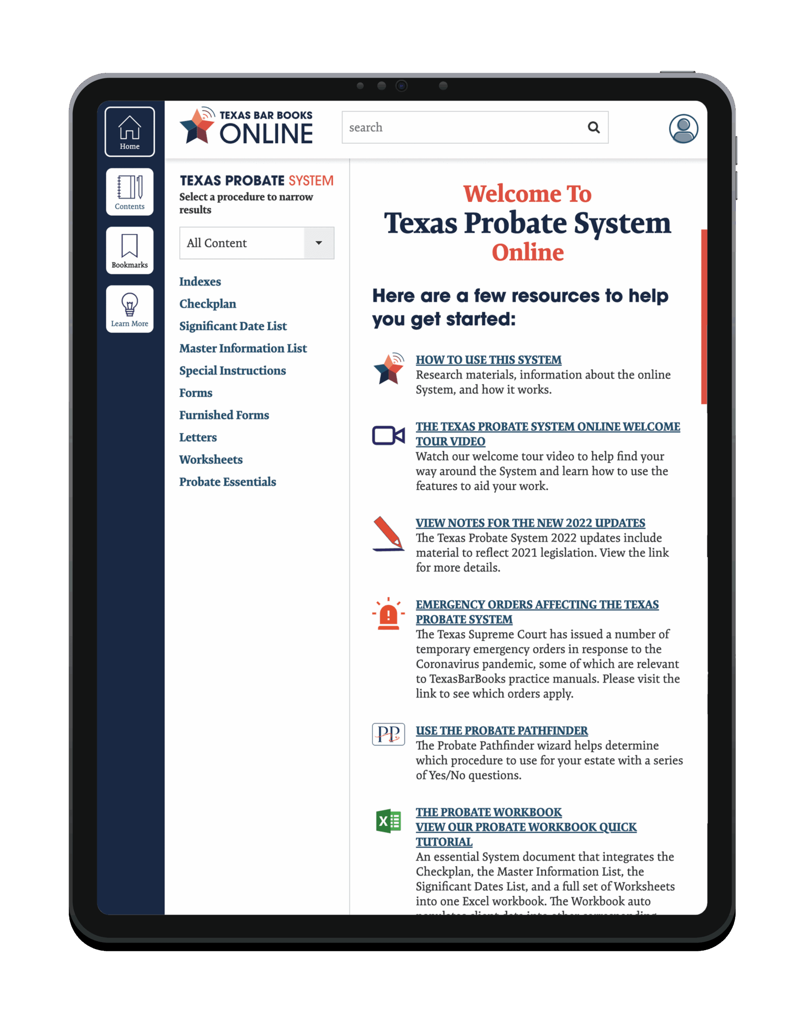 Texas Probate System Online Subscription | Texas Bar Practice